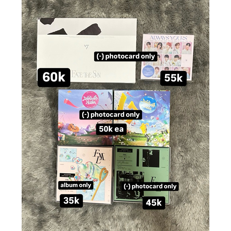 Jual Album Seventeen FML, Seventeenth Heaven, Face The Sun, Always yours [ALBUM ONLY] | Shopee ...
