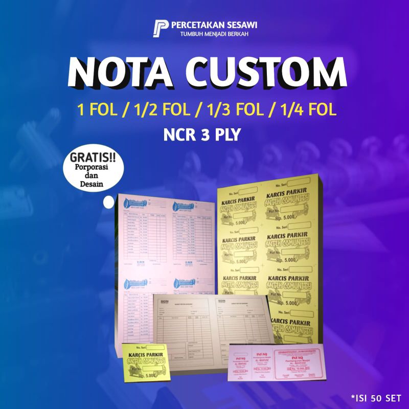 Jual NOTA CUSTOM 3 PLY 1 RIM NCR KWITANSI, SLIP, INVOICE | Shopee Indonesia