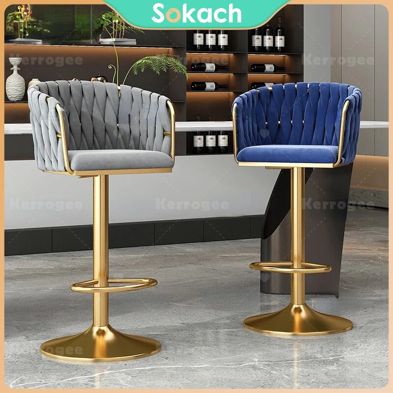 Jual kursi bar bulat Kursi bar velvet stainless Kursi bar beludru ...