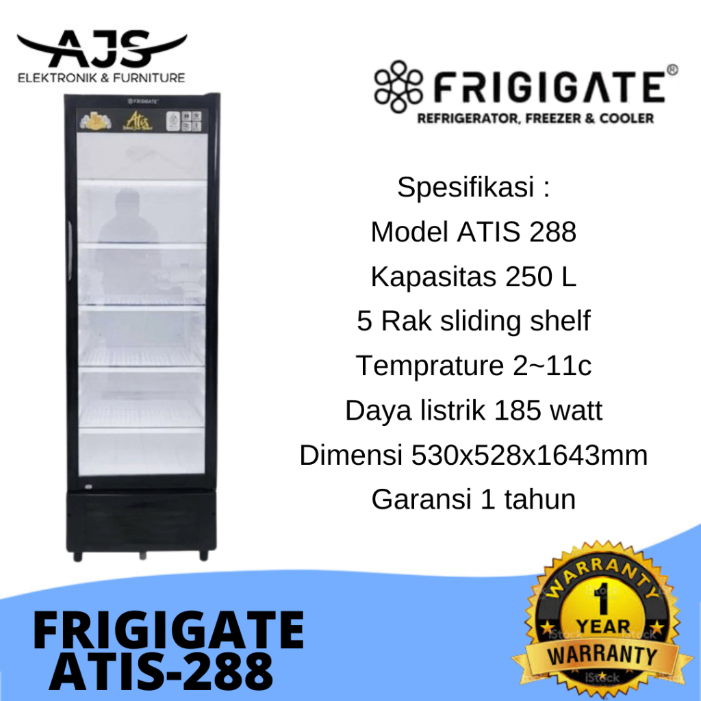 Jual SHOWCASE FRIGIGATE ATIS 288 5 RAK DISPLAY COOLER LOW | Shopee ...