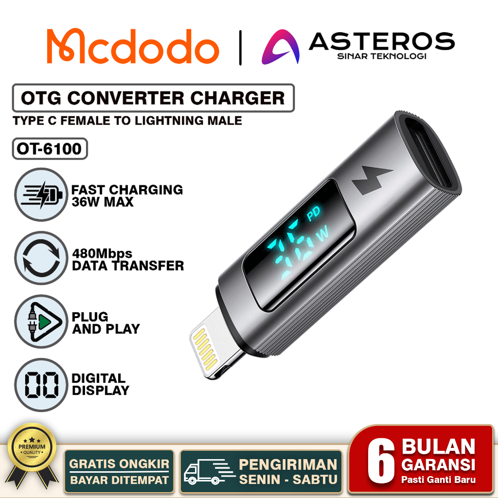Jual MCDODO Converter Charger Type C To Lightning Male PD Fast Charging ...