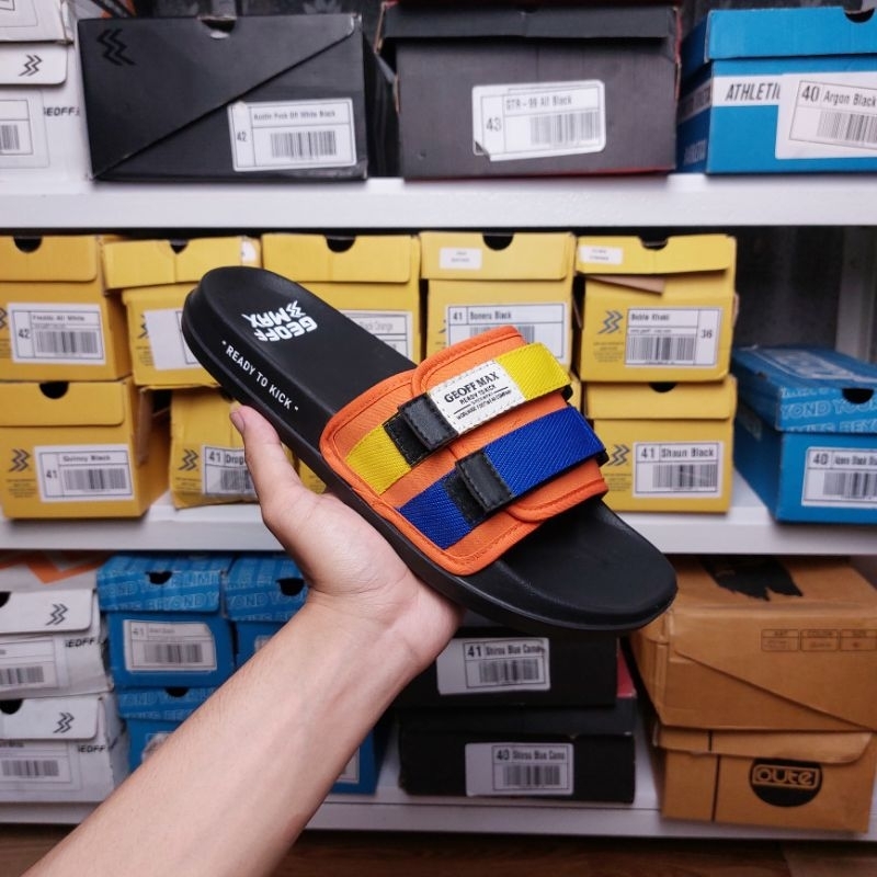 Jual Geoff Max Official - Freddo Black Orange | Slippers | Sandal Pria ...