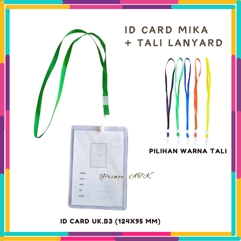 Jual [1 Set] ID Card Mika + Tali Lanyard Ukuran B3 (124x95 mm) | Shopee Indonesia