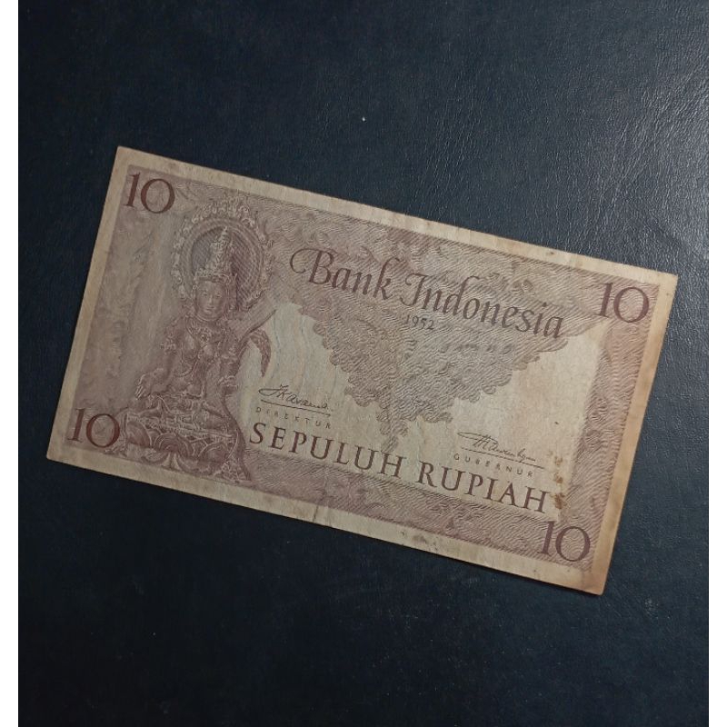 Jual uang kuno 10 rupiah seri budaya th 1952 asli kertas tebal | Shopee Indonesia