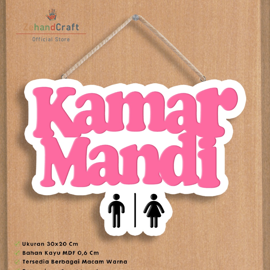 Jual Bonuskan Zehandcraft Hiasan Dinding Pintu Kamar Mandi 3x2 Cm ...