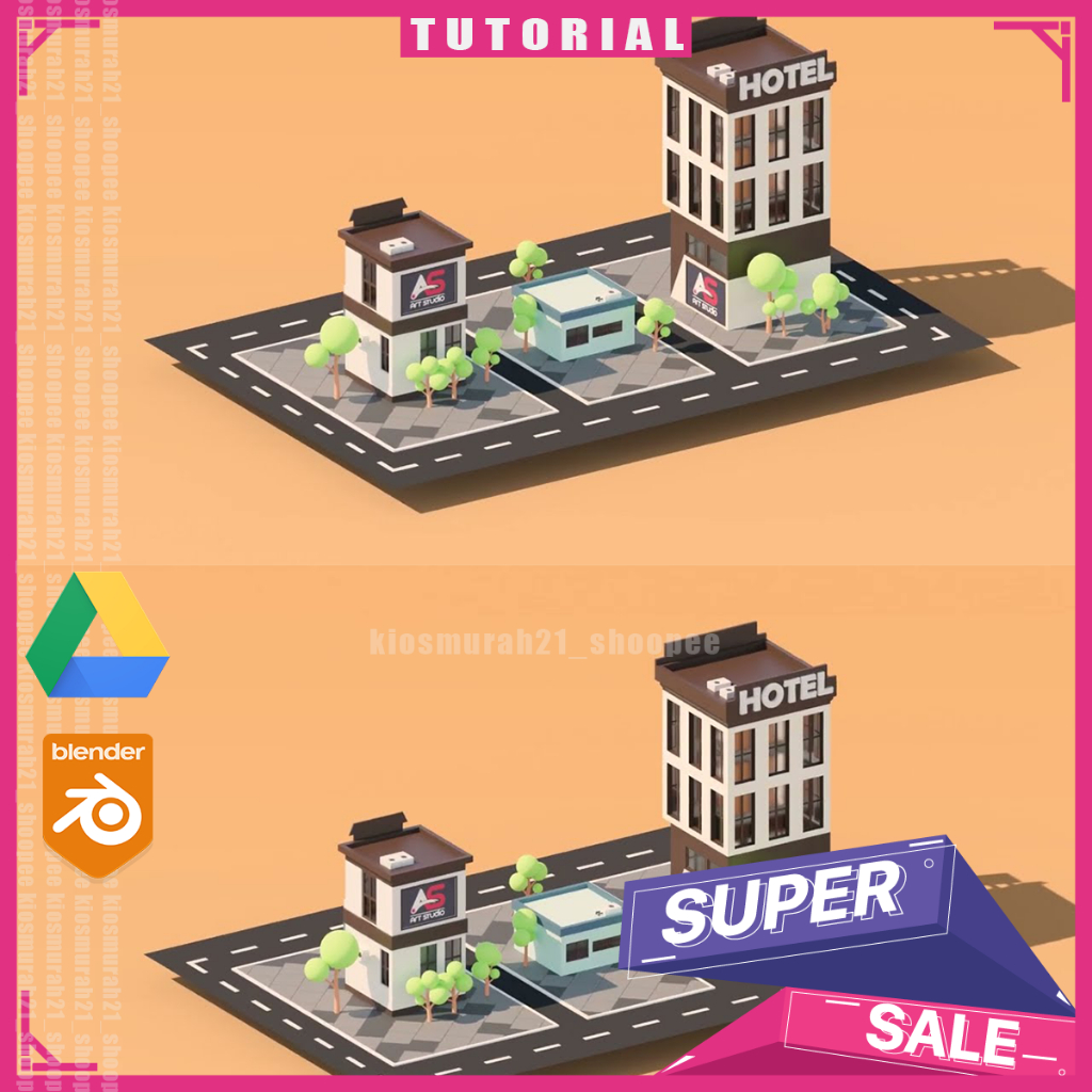 Jual Build and Create 3D model in Blender 3.0 for Low Poly Design ...