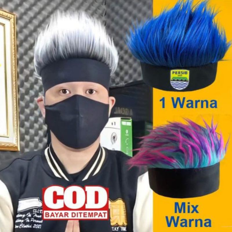 Jual Topi Rambut palsu pria premium topi rambut cosplay Naruto | Shopee ...