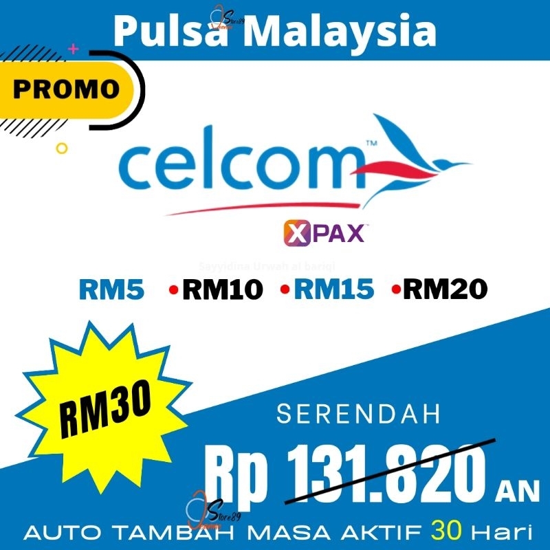 Jual PULSA MALAYSIA Celcom [ MURAH ] RM5 - RM10 - RM15 - RM20 - RM30 - RM50 - RM55 - RM60 - RM70 ...
