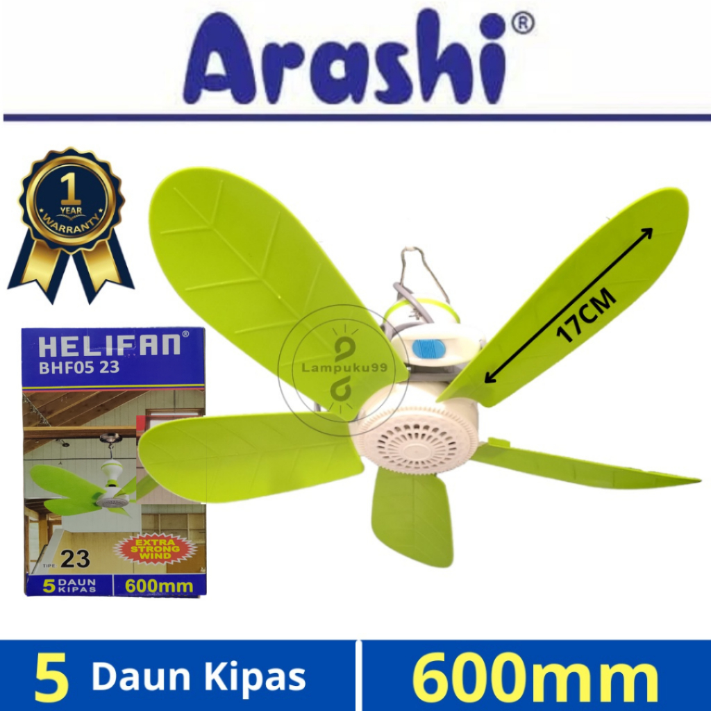 Jual Arashi Helifan Kipas Angin Gantung 5 Baling 25 Watt | Shopee Indonesia