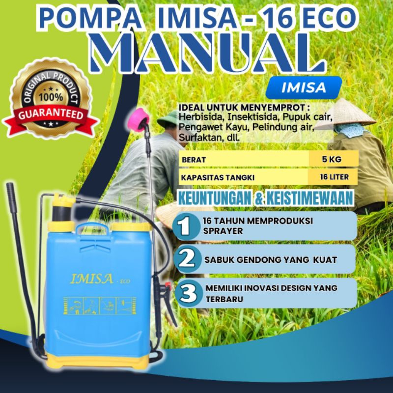 Jual POMPA SPRAYER IMISA-16 ECO MANUAL BERGARANSI (pompa sprayer-16 liter eco manual) | Shopee ...