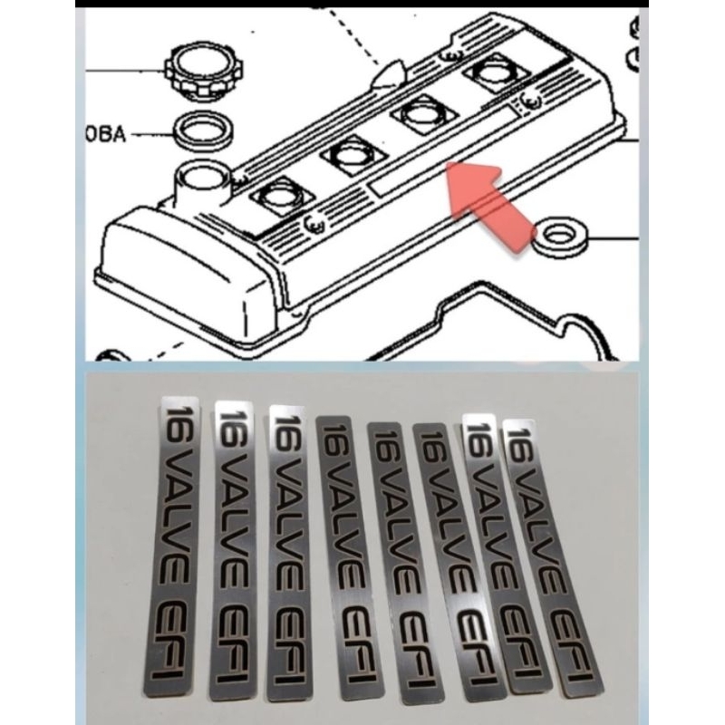 Jual Plate engine name sticker mesin corolla great Soluna original 16 ...