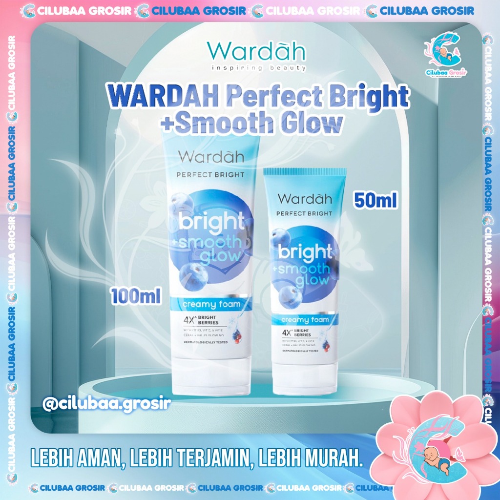 Jual WARDAH Perfect Bright+Smooth Glow Creamy Foam 50ml 100ml || Facial ...