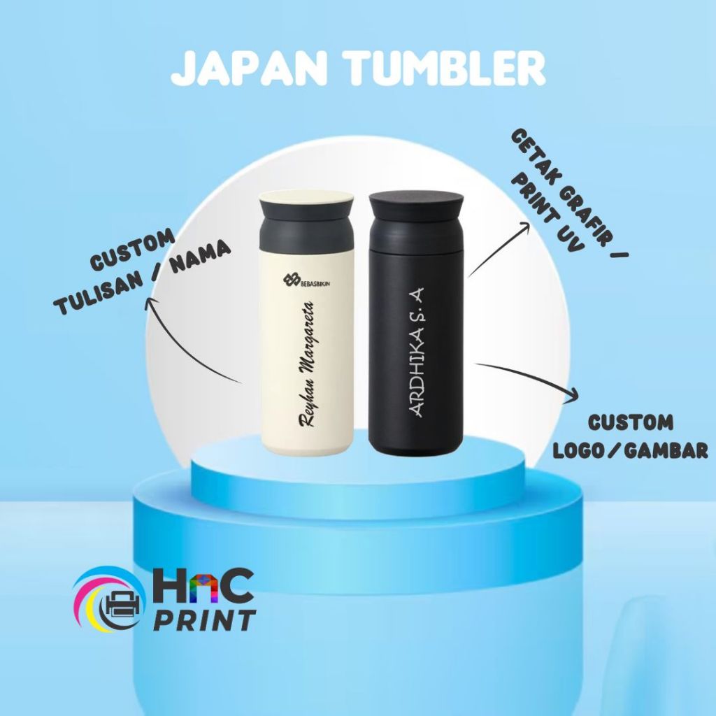 Jual Custom Tumbler Travel 350ML NON LED GRAVIR NAMA I PRINT UV GAMBAR ...
