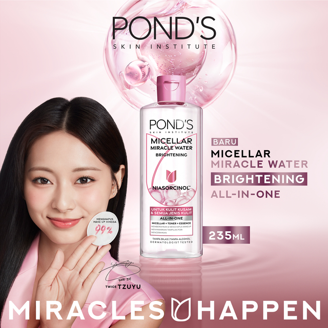Jual POND'S Micellar Miracle Water Brightening 235ml | Shopee Indonesia