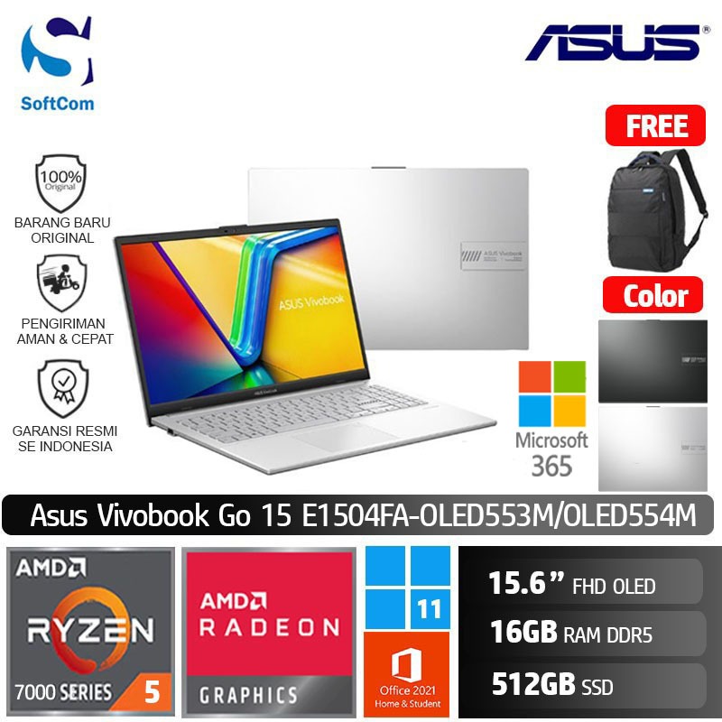 Jual Asus E1504FA OLED553M OLED554M R5 7520U/16GB/512GB/15.6" FHD/W11 ...