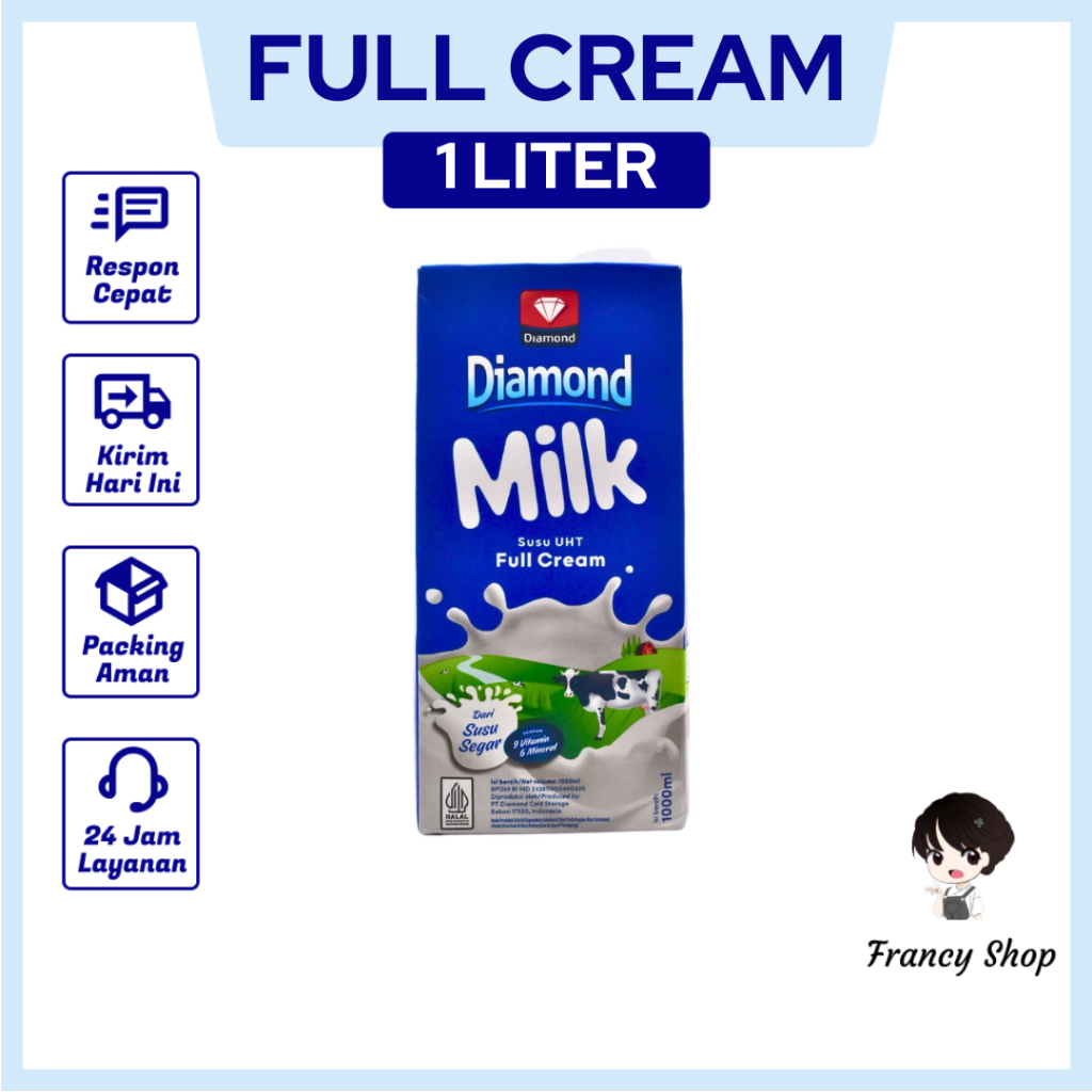 Jual Susu Diamond UHT Milk Full Cream 1 Liter | Shopee Indonesia