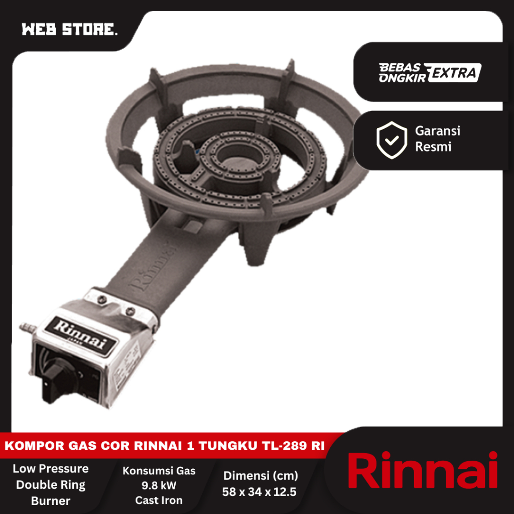 Jual Kompor Gas Tekanan Rendah Rinnai TL 289 RI Cor Api 1000 lilin 1 ...