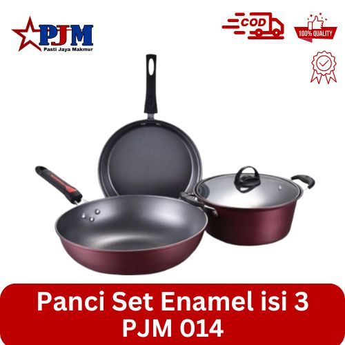 Jual Panci Set Enamel Isi 3/ PJM014/Panci set Enamel isi 3 TERMURAH ...