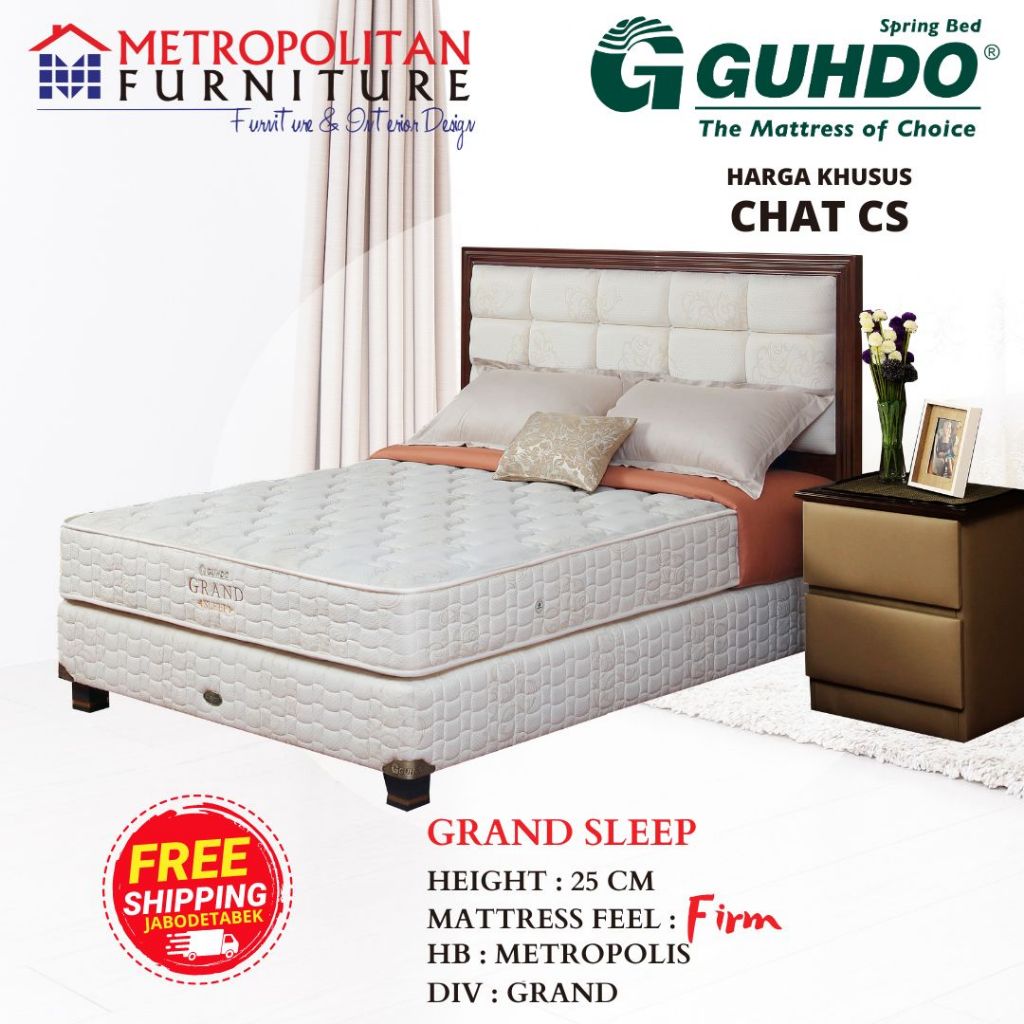 Jual Kasur Springbed Guhdo Grand Sleep FULL SET HB Metropolis, DIV Grand | Shopee Indonesia
