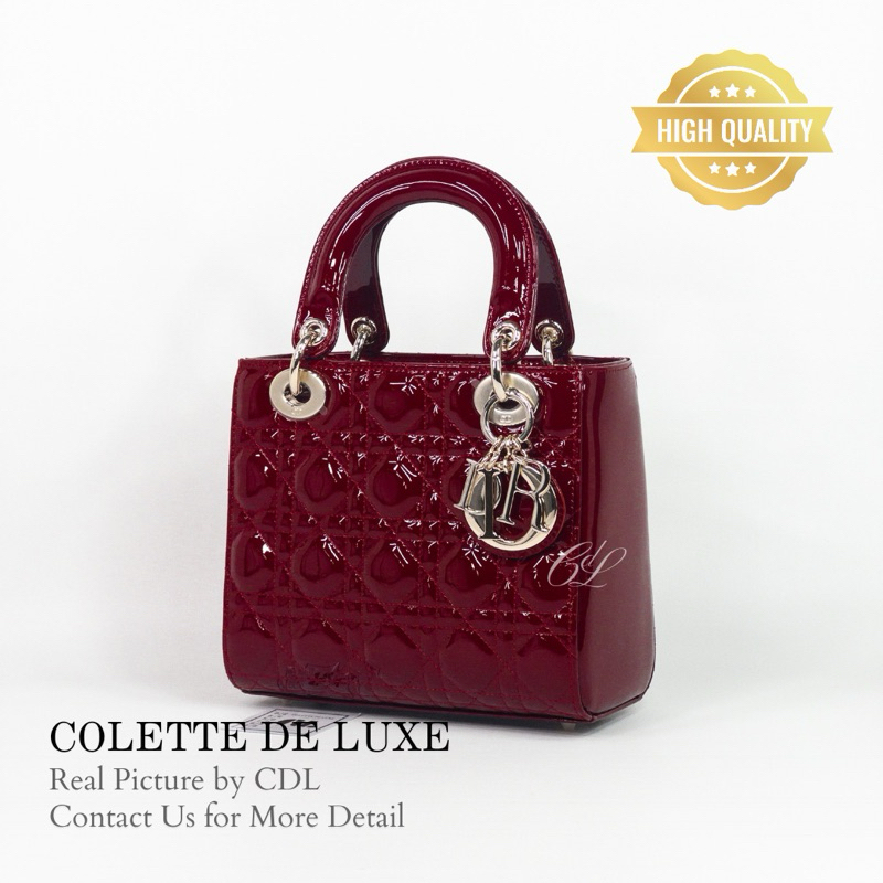 Jual Lady MyAbcd Small Bag in Cherry Red Patent GHW | Shopee Indonesia