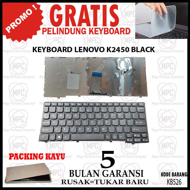 Jual Keyboard Lenovo IdeaPad K2450 Black Free Keyboard Protector | Shopee Indonesia