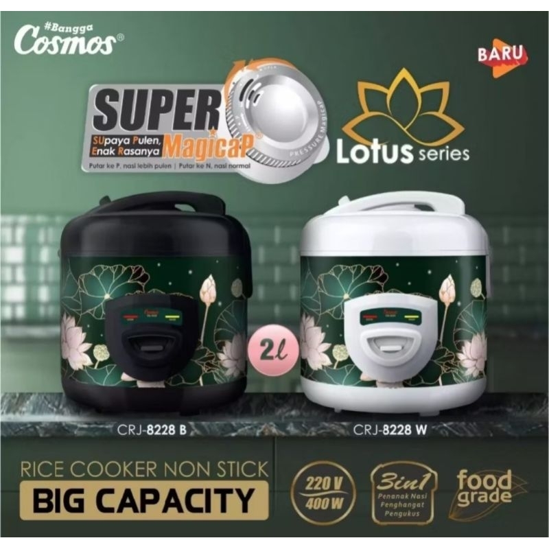 Jual Rice Cooker Cosmos/Magic Com Cosmos Penanak Nasi CRJ 8228B ...