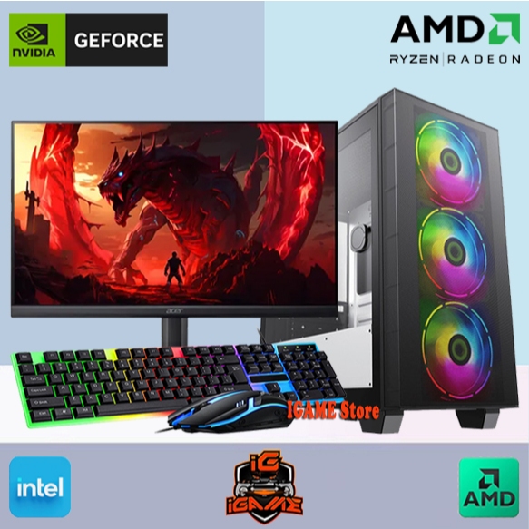 Jual PC GAMING LENGKAP MONITOR 24" 180Hz I INTEL CORE i5 12400F I RTX 4060 I DDR 32GB Mantapzz ...