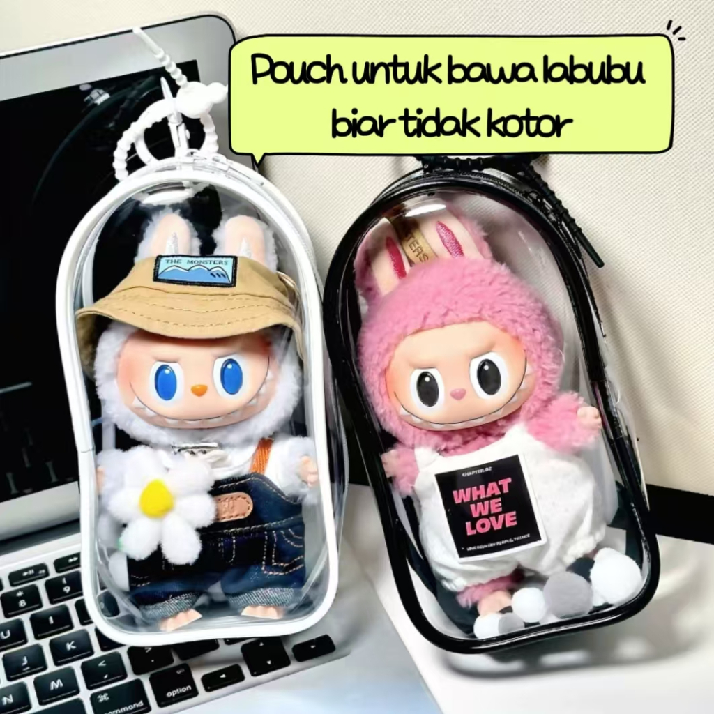 Jual [READY STOCK] Pouch labubu bag charm transparan pouch travel untuk ...