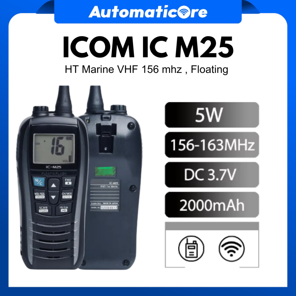 Jual Icom IC M25 ICM25 VHF HT Marine HT Kapal Laut Anti Air | Shopee ...