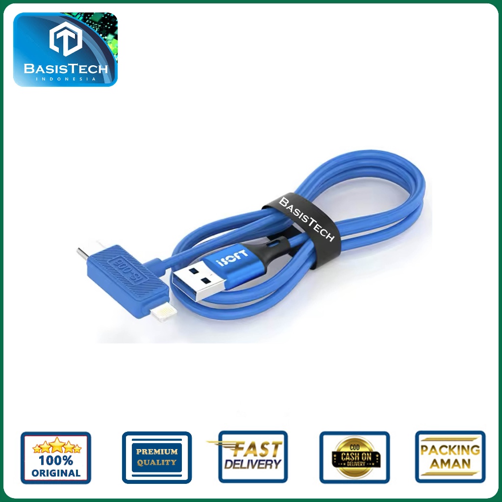 Jual KABEL DUAL INTERFACE FOR IPHONE SERIES - ISOFT IS-006 REPAIR DATA CABLE 93CM | Shopee Indonesia