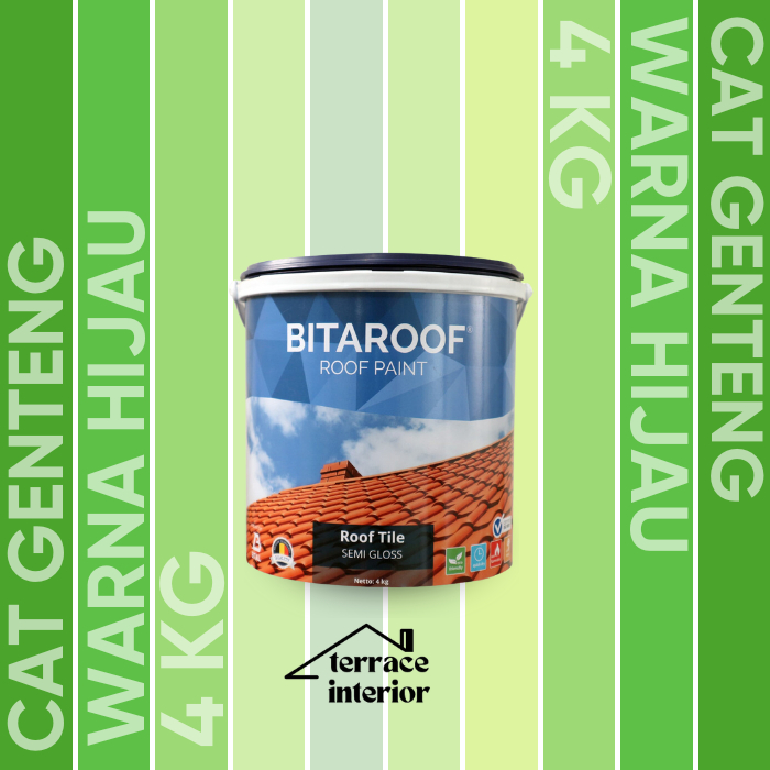 Jual Cat Genteng Bital Asia Bitaroof Warna Hijau 4 KG | Shopee Indonesia