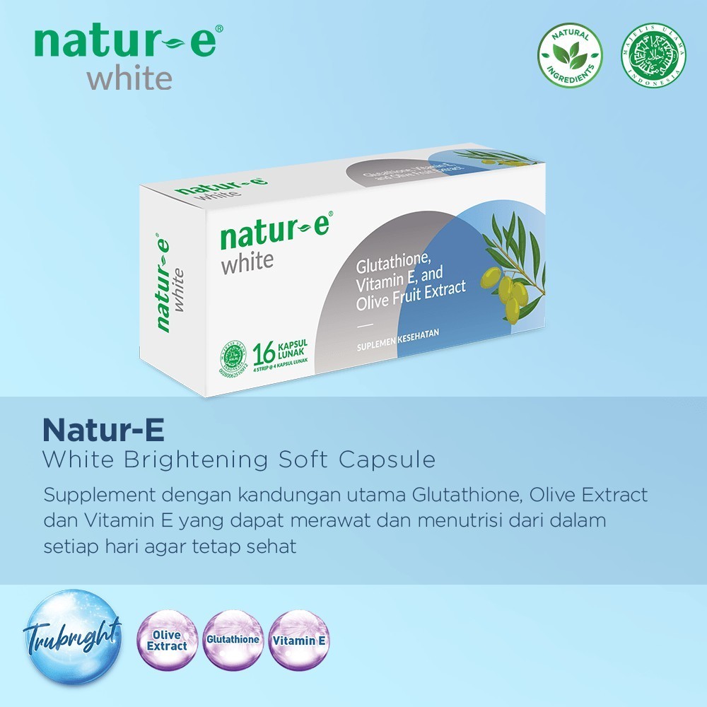 Jual NATUR-E WHITE KAPSUL Glutathione, vitamin E | Shopee Indonesia