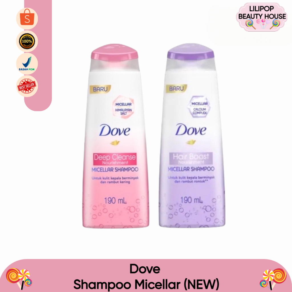 Jual Dove Shampoo Micellar 190ml (NEW) | Shopee Indonesia