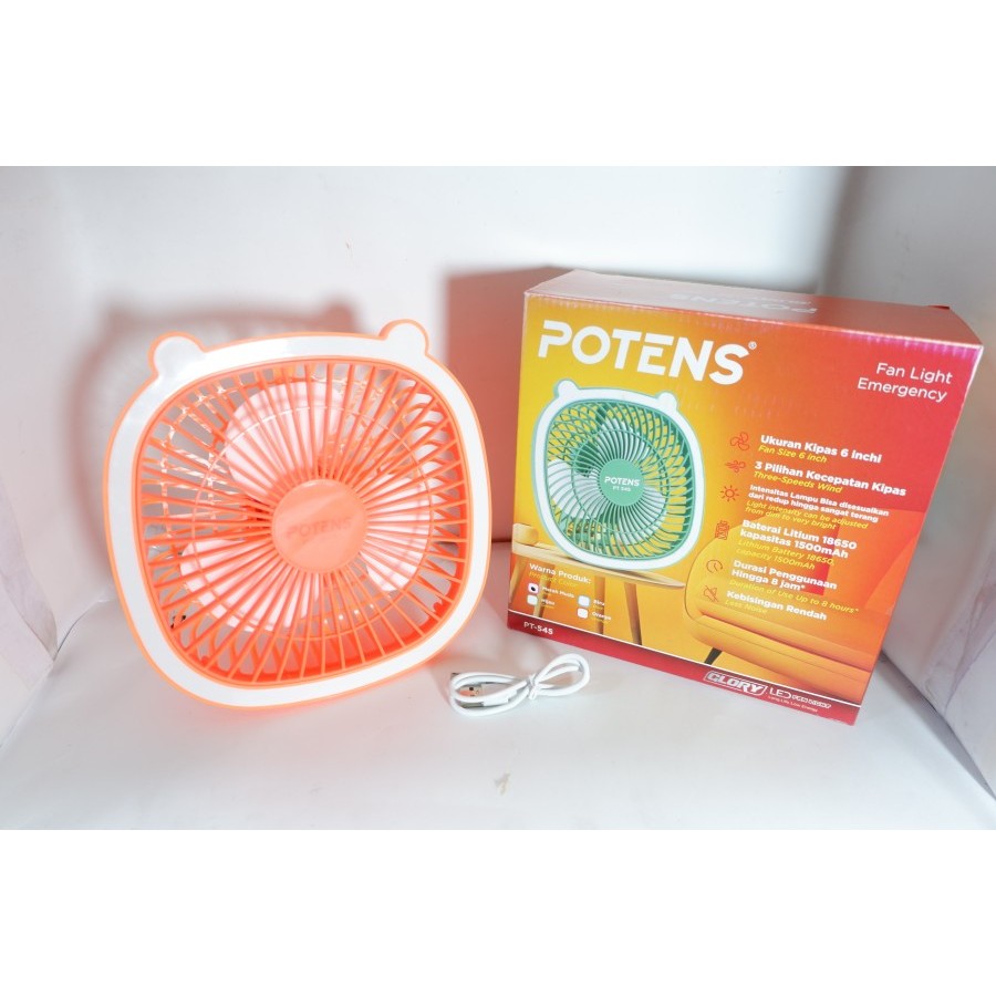 Jual Lampu kipas emergency potens glory led fan light emergensi 6 inch ...