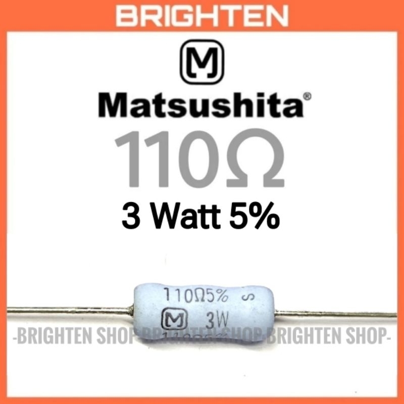 Jual Resistor MATSUSHITA 110 ohm 3 Watt 5% 110R 110ohm 3W PANASONIC ...