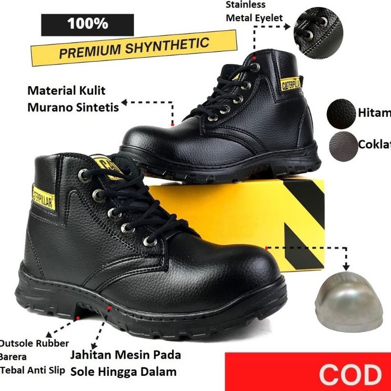 Jual Terbagus Sepatu kerja Safety ujung besi pria Safety tali pria ...
