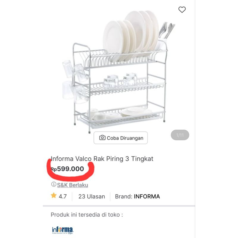 Jual rak piring INFORMA susun 3 aluminium | Shopee Indonesia