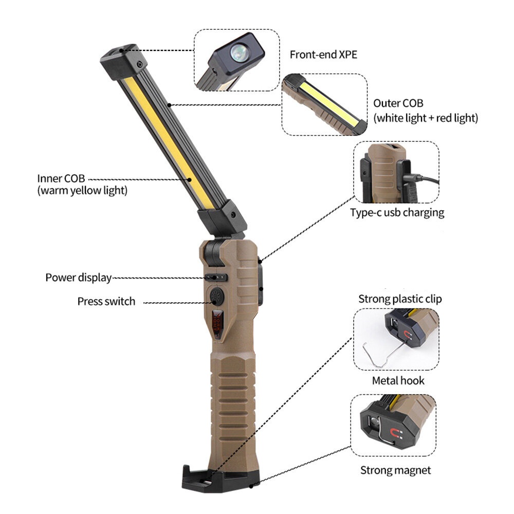 Jual Senter Worklight LED FT20 Portable Magnet COB Charger Lampu Lipat ...