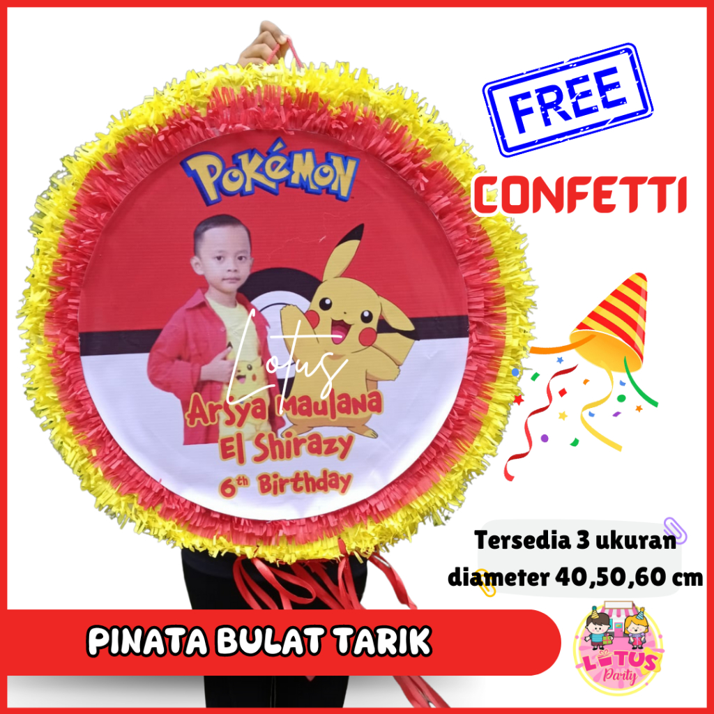 Jual Pinata bulat tarik/pinata ulang tahun/pinata custom/pinata tarik ...