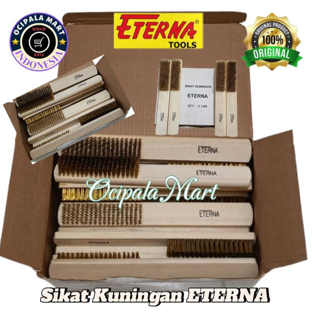 Jual 1 Kotak/24 Pcs Sikat Kuningan Asli | Sikat Kawat Kuningan Eterna ...