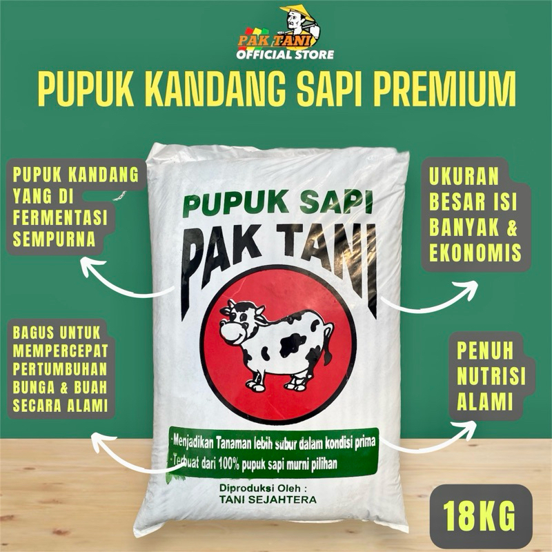 Jual PUPUK KANDANG SAPI PAK TANI PREMIUM -+18KG | Shopee Indonesia