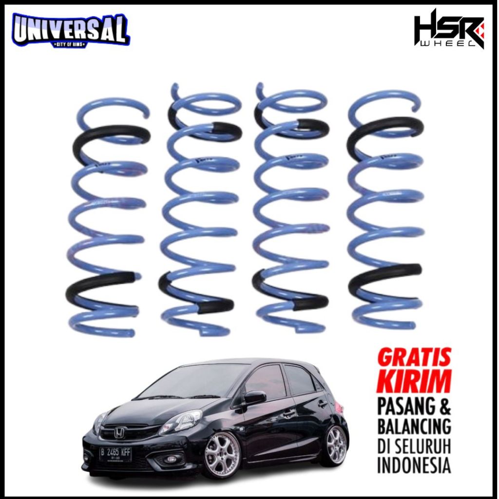Jual PER MOBIL RACING CEPER LOWERING KIT HSR BLUE UNTUK MOBIL HONDA ...
