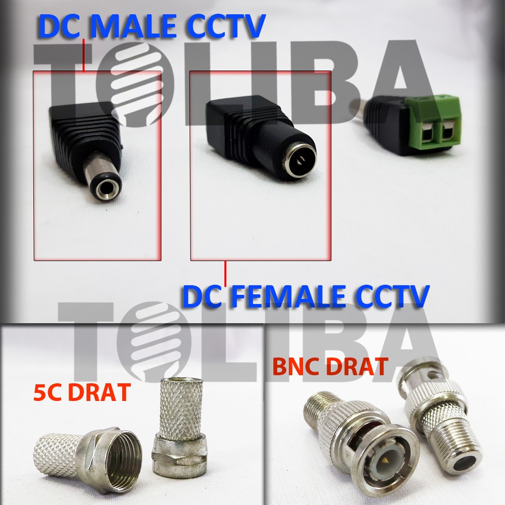 Jual jack DC baut male cowo / Connector Konektor cctv / power adapter / jack dc female cewe ...