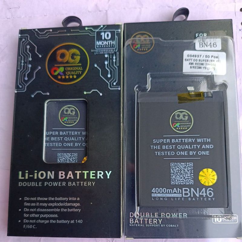 Jual baterai redmi note 8 bn46 og super Doble power baterai redmi 7 bn ...