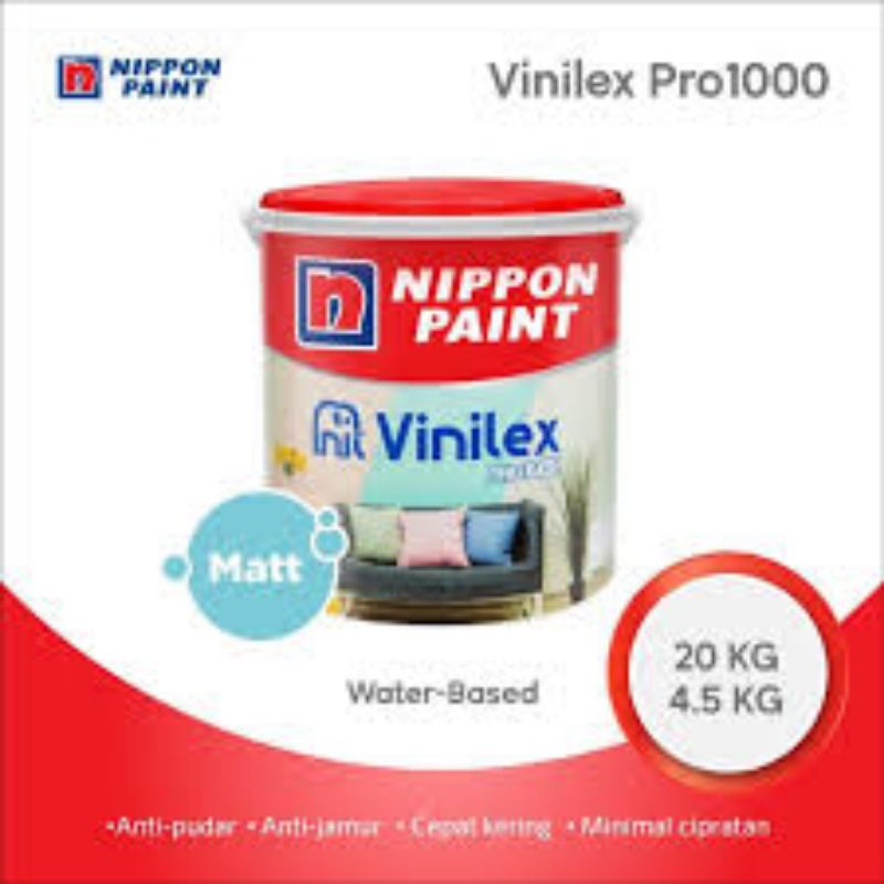 Jual CAT TEMBOK INTERIOR VINILEX PRO 1000 4,5KG(GALON)/BISA REQUEST ...