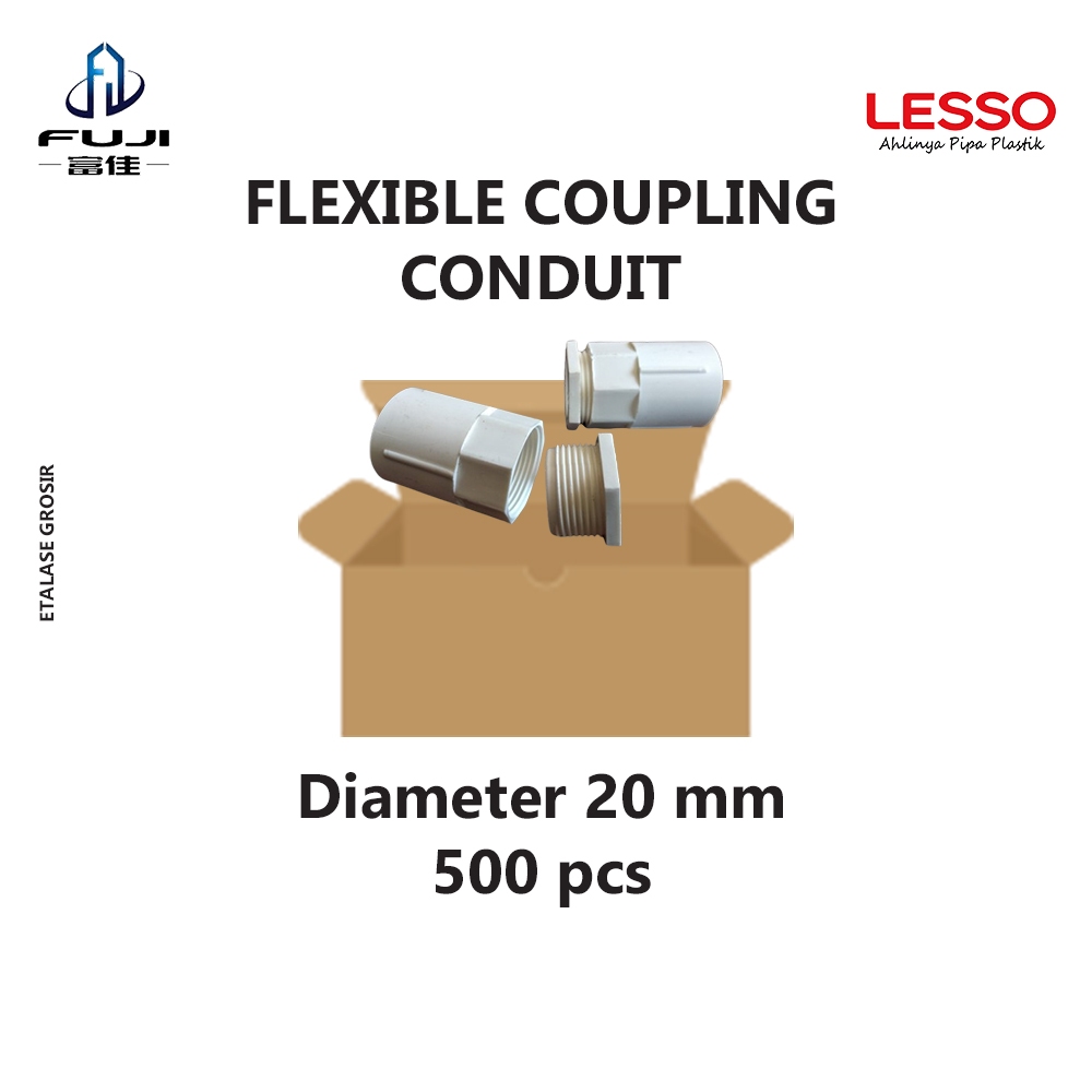 Jual Lesso PVC Conduit Flexible Coupling / Mur Shock / Sambungan Pipa Grosir 20 mm 25 mm 32 mm ...