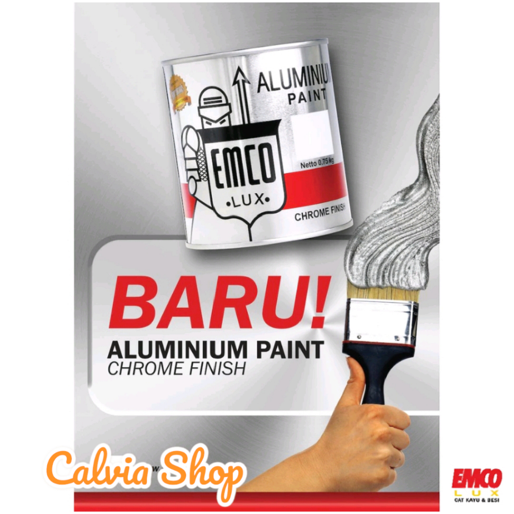 Jual EMCO Lux Aluminium Paint Chrome Finish Silver Cat Kayu dan Besi 1 KG | Shopee Indonesia