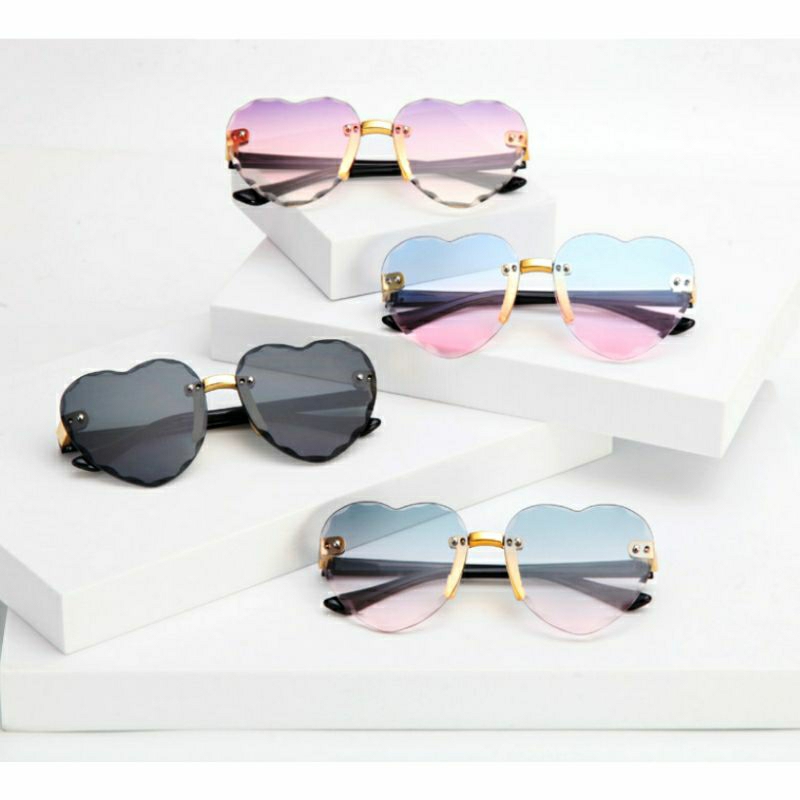 Jual Kacamata fashion anak sunglasses bentuk simbol hati love heart ...