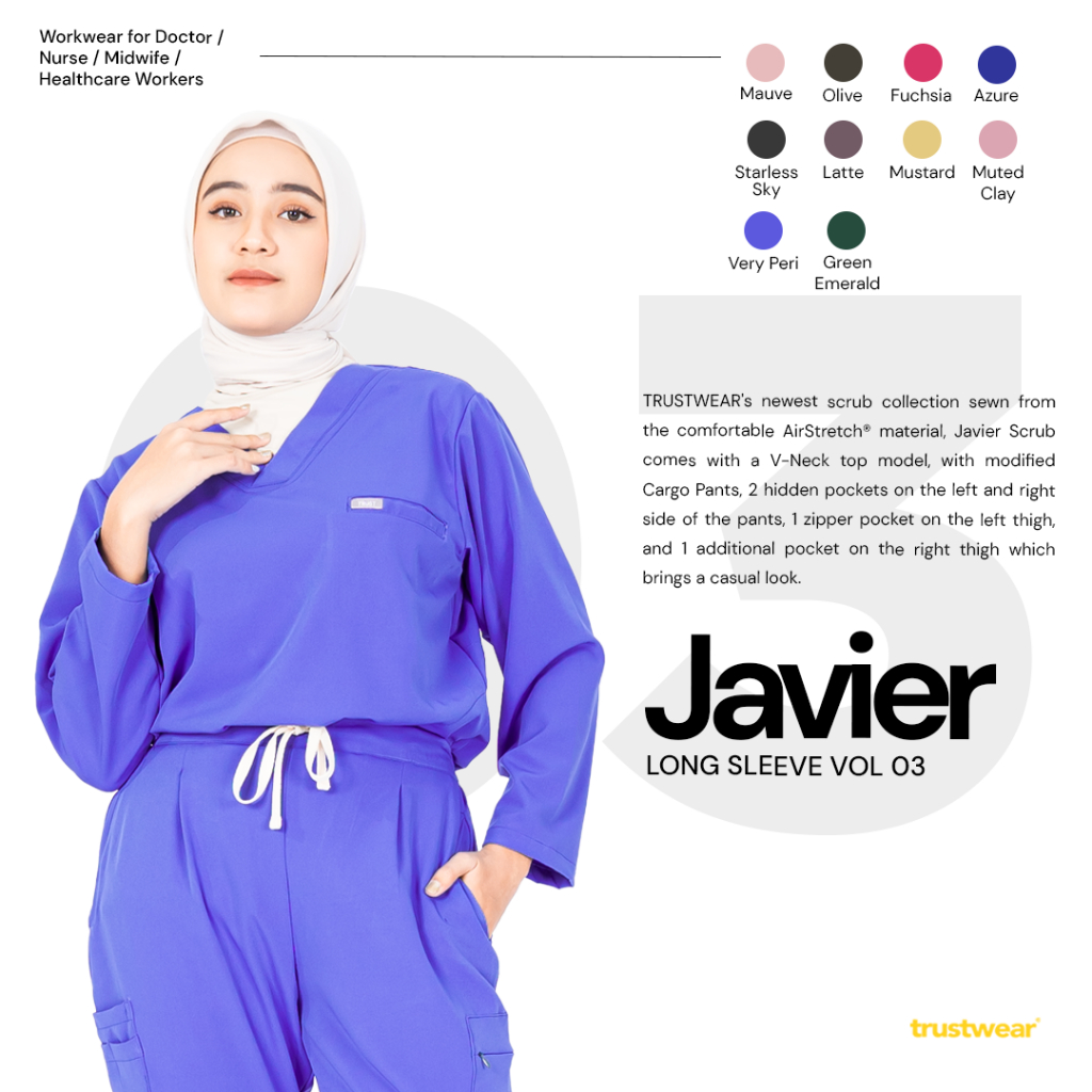 Jual [Scrubs Javier] Doctor`s Scrub/Set Baju Celana Jaga OKA OK Perawat ...