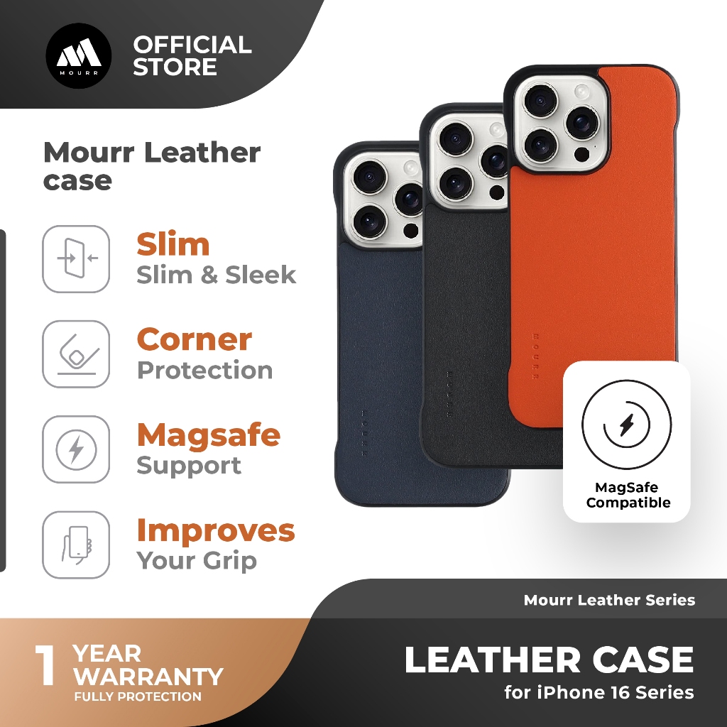 Jual Mourr Flex Leather Case iPhone 16Pro Max / 16 Pro / 16 - Magsafe ...
